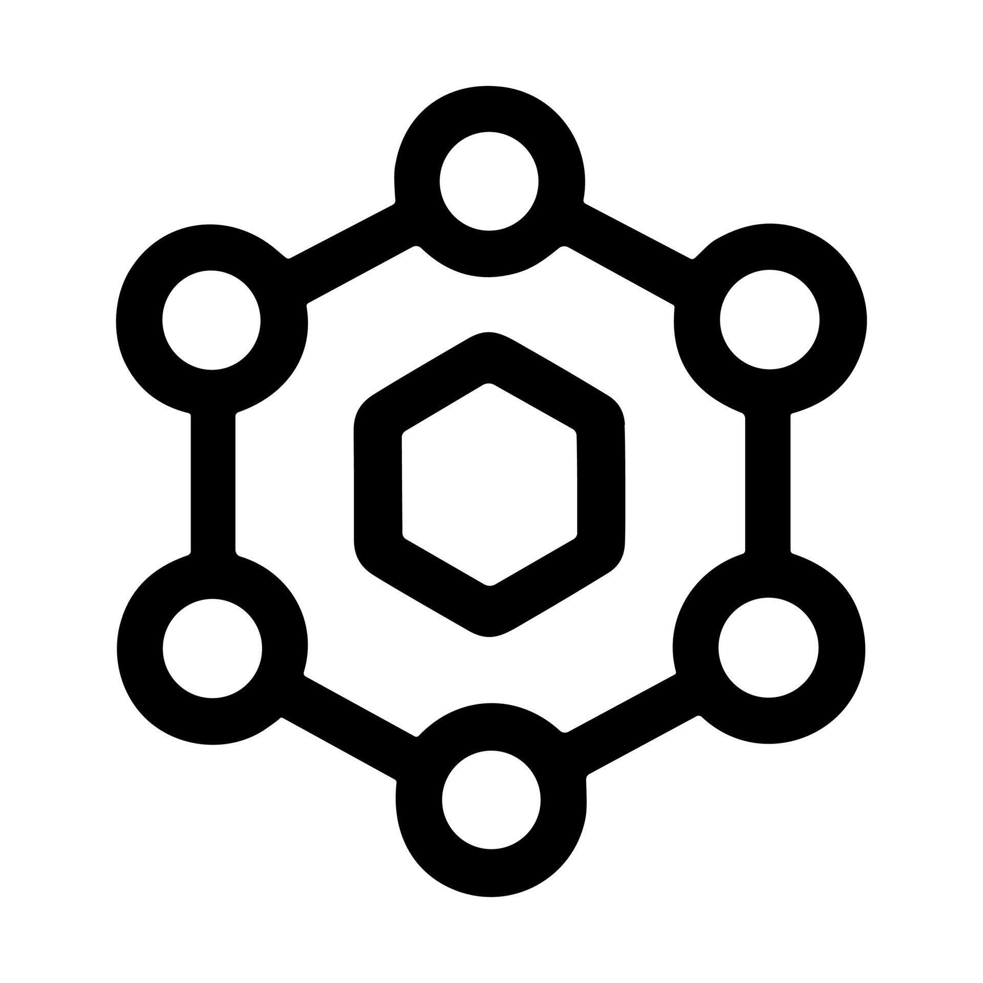 Simple Outline Geometric Structure Molecule Connecting Node Element ...