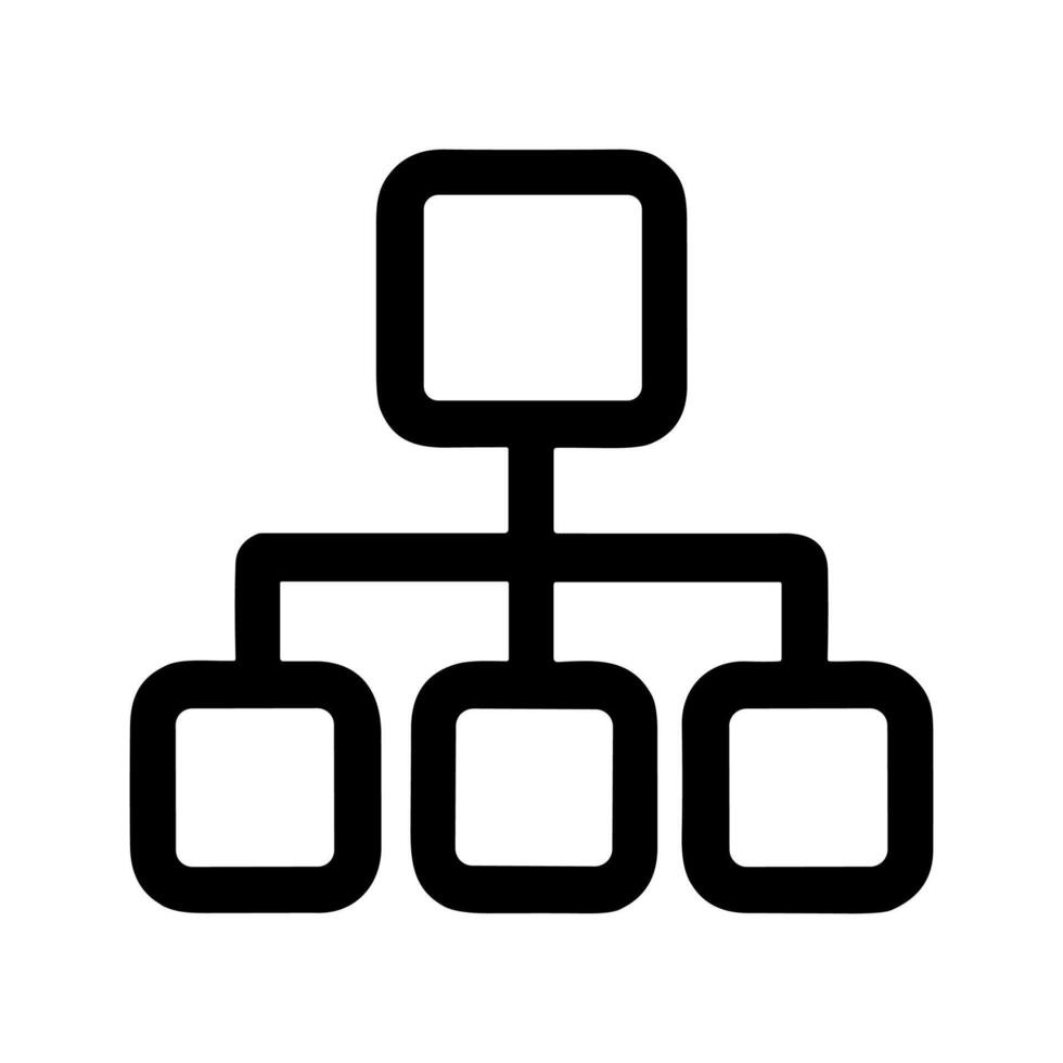 Outline Rounded Hierarchical Diagram Flowchart Network Structure ...