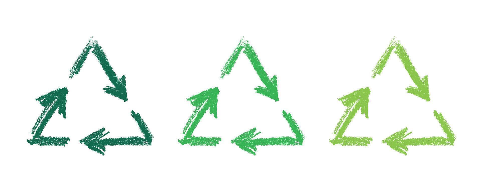 eco reuse Hand drawn recycle arrow icon Recycling resources symbol ...