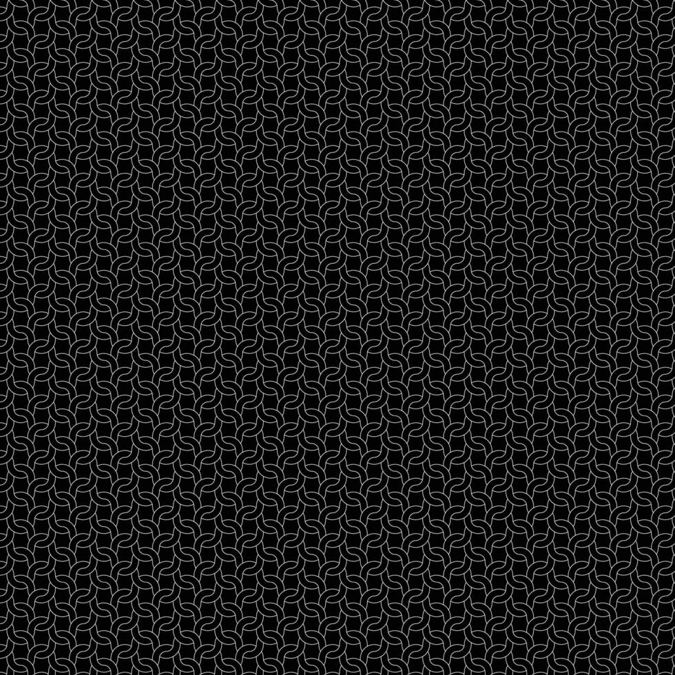 White Line Interlocking Loop Lattice Pattern On Black Background
