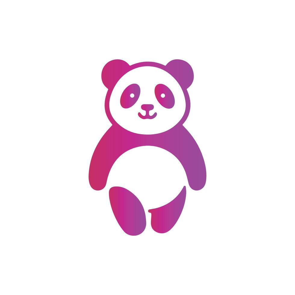 Purple Gradient Panda Icon on White Background in Minimalist Style 68844704 Vector Art at Vecteezy