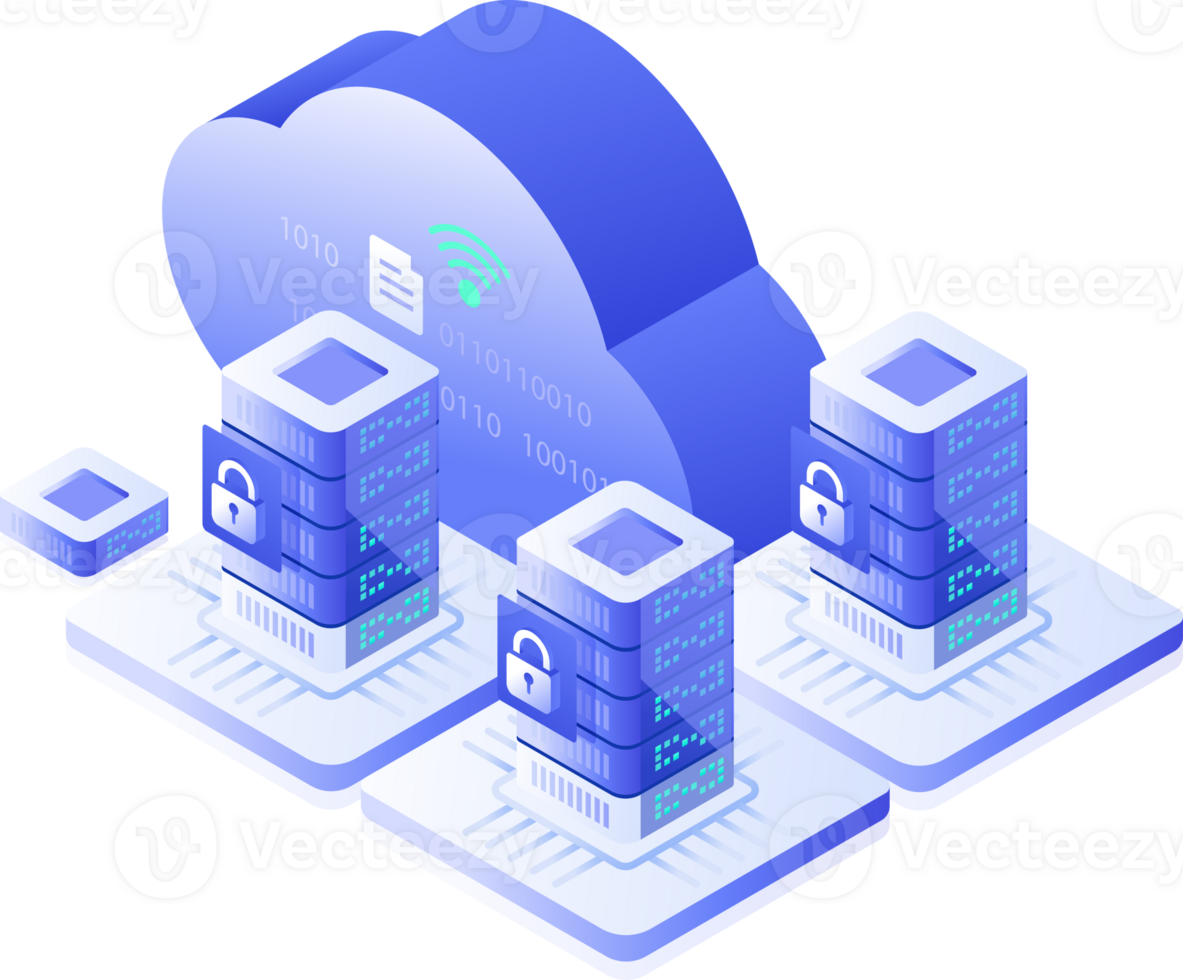 Cloud Data Center Security Isometric Illustration Cloud Computing Server Rack Ai In Edge