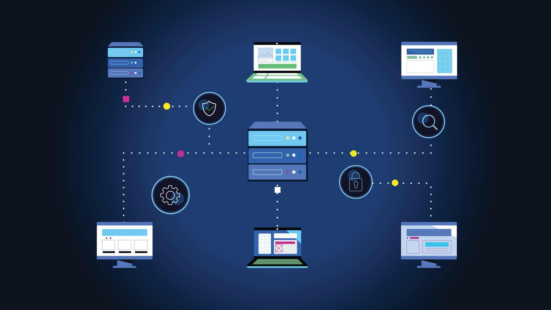 Data Flow, Security, and User Interface Integration 68975823 Vector Art at Vecteezy