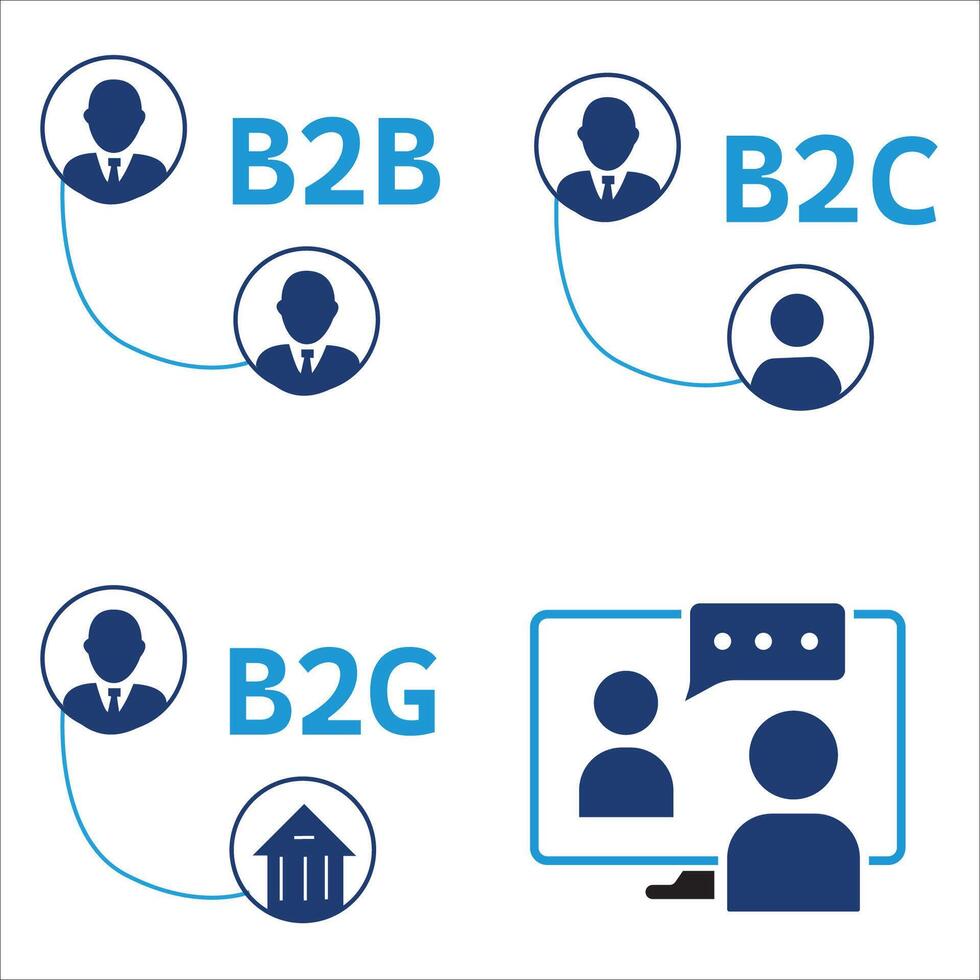 Business Model Icons Set B2B B2C B2G 69015133 Vector Art at Vecteezy