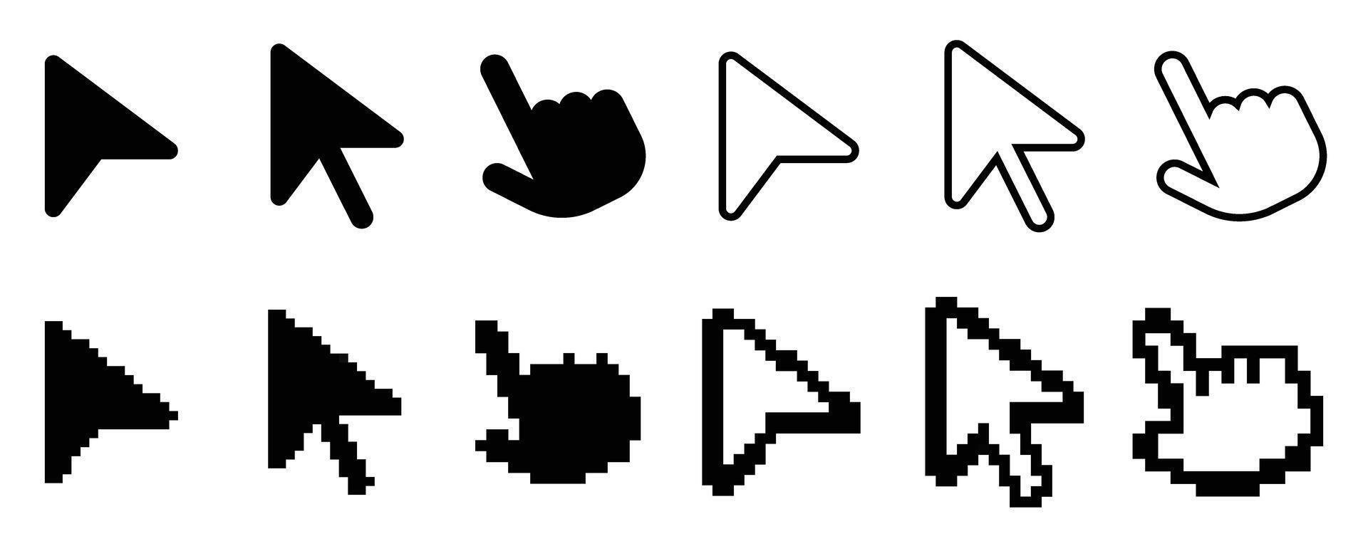Set of Pointer Icons Illustration. Various mouse cursor symbols 69019096 Vector Art at Vecteezy