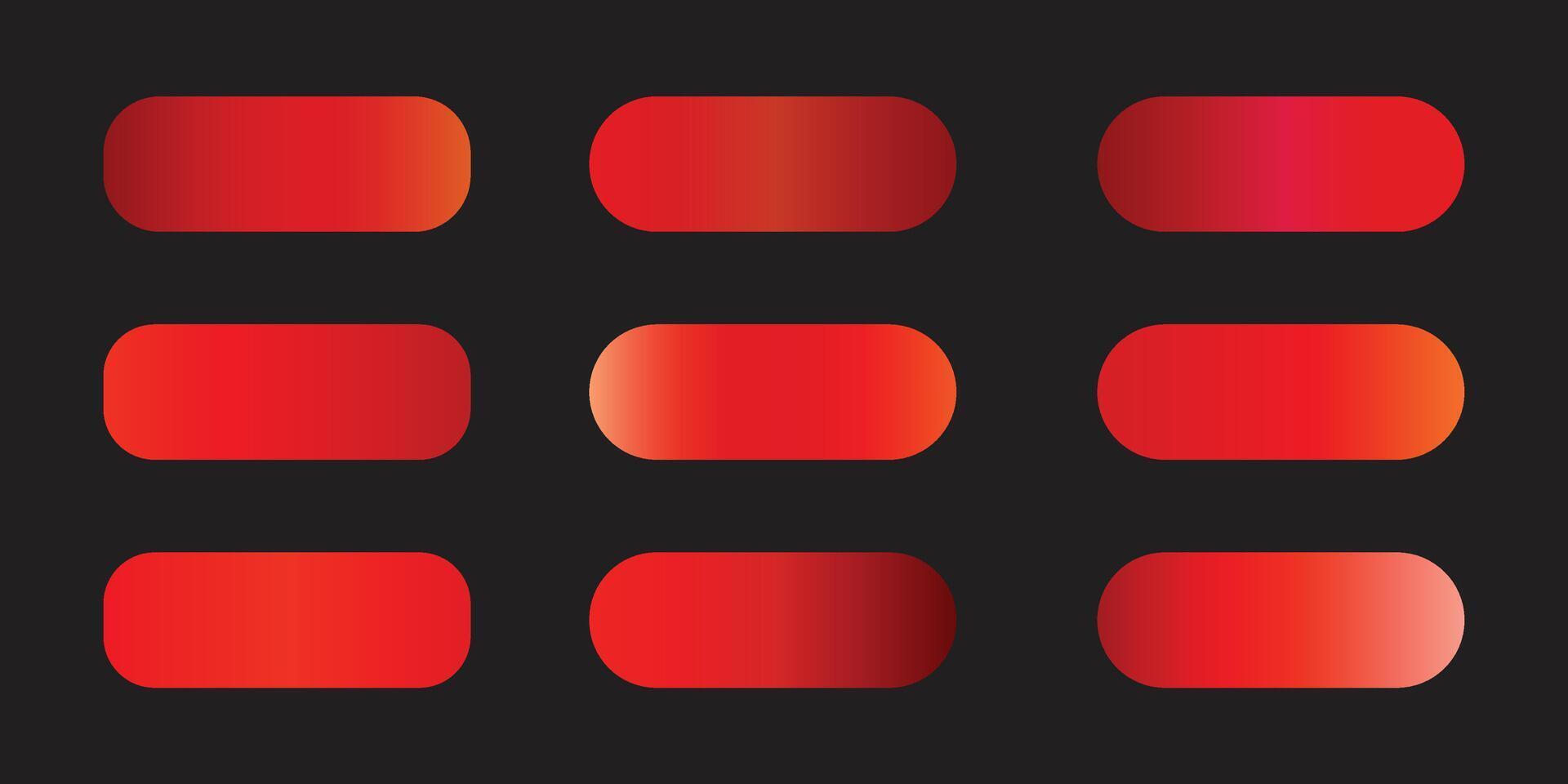 Set of nine rounded rectangle buttons with red and orange gradients 69028685 Vector Art at Vecteezy