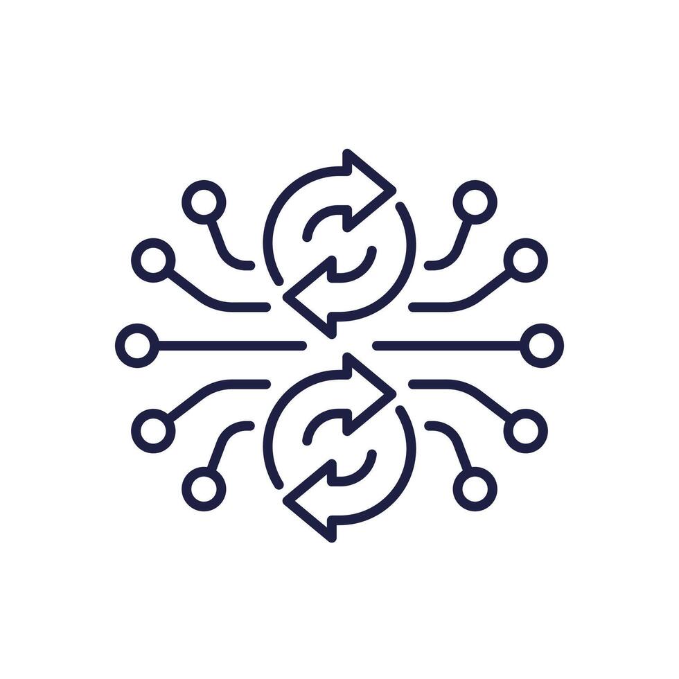 iteración, iterativo proceso icono, línea 69033768 Vector en Vecteezy