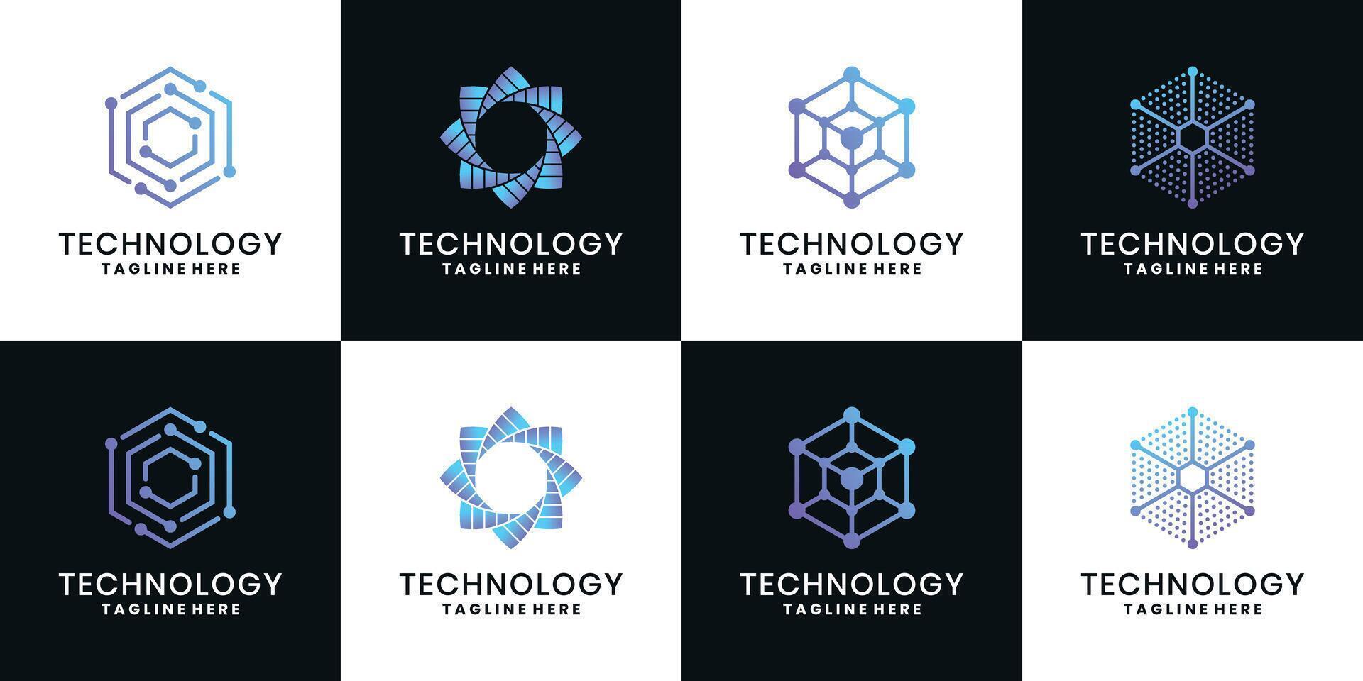 Collection of abstract technology logo design 69040399 Vector Art at ...
