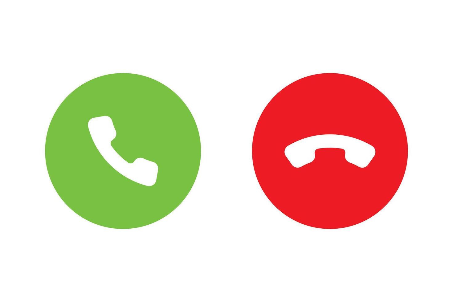 Set of Call accept and decline icon collection. Answer and end buttons symbol. 69084175 Vector ...