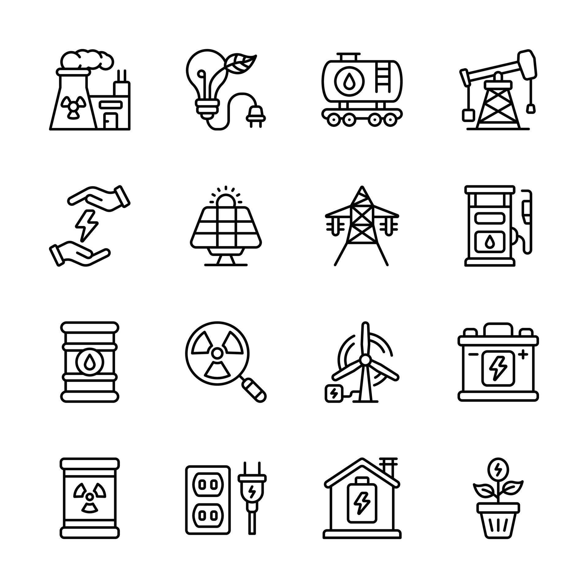Collection of Power and Energy Linear Icons 69098218 Vector Art at Vecteezy