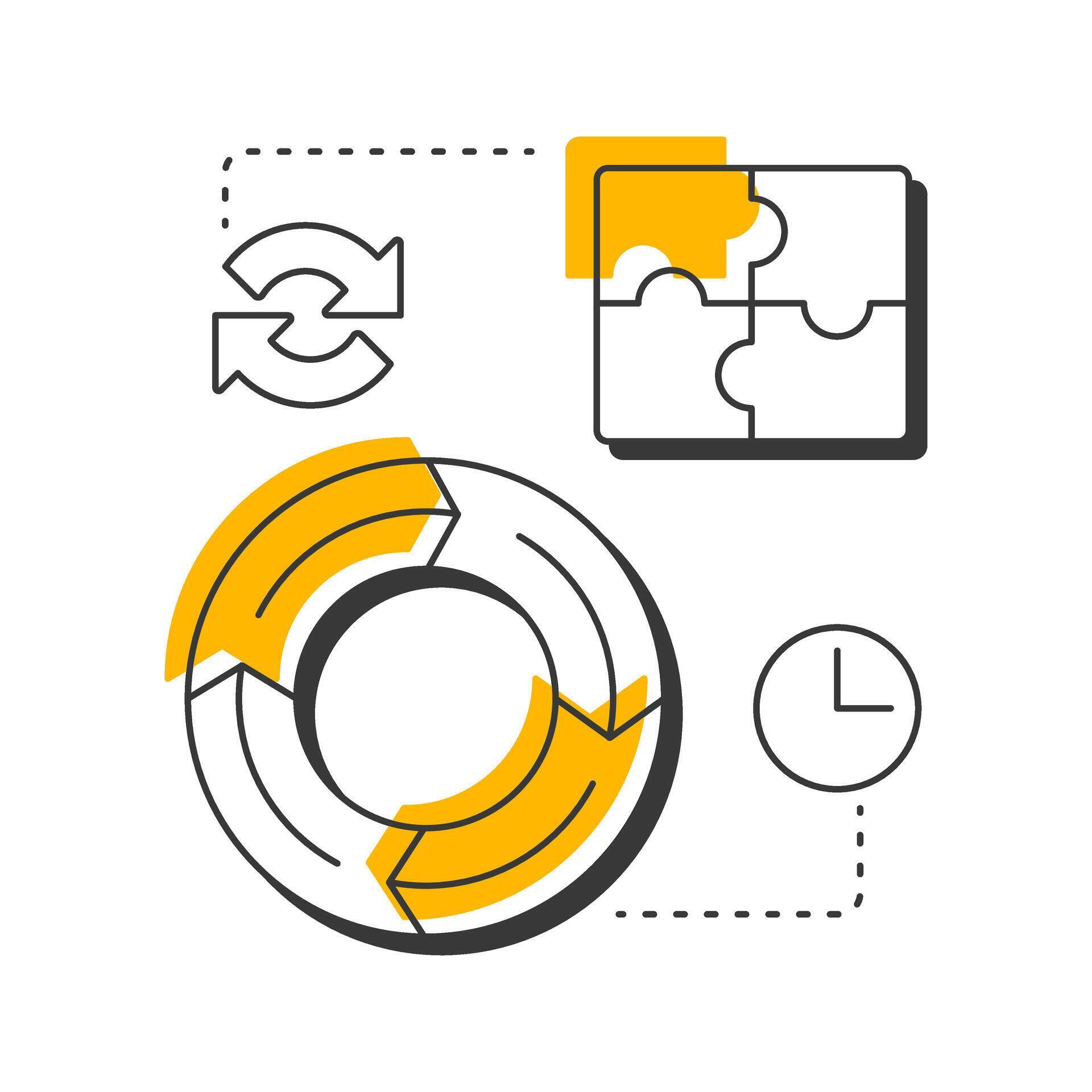 Iterative Model Modern Linear Concept Icon Product Development