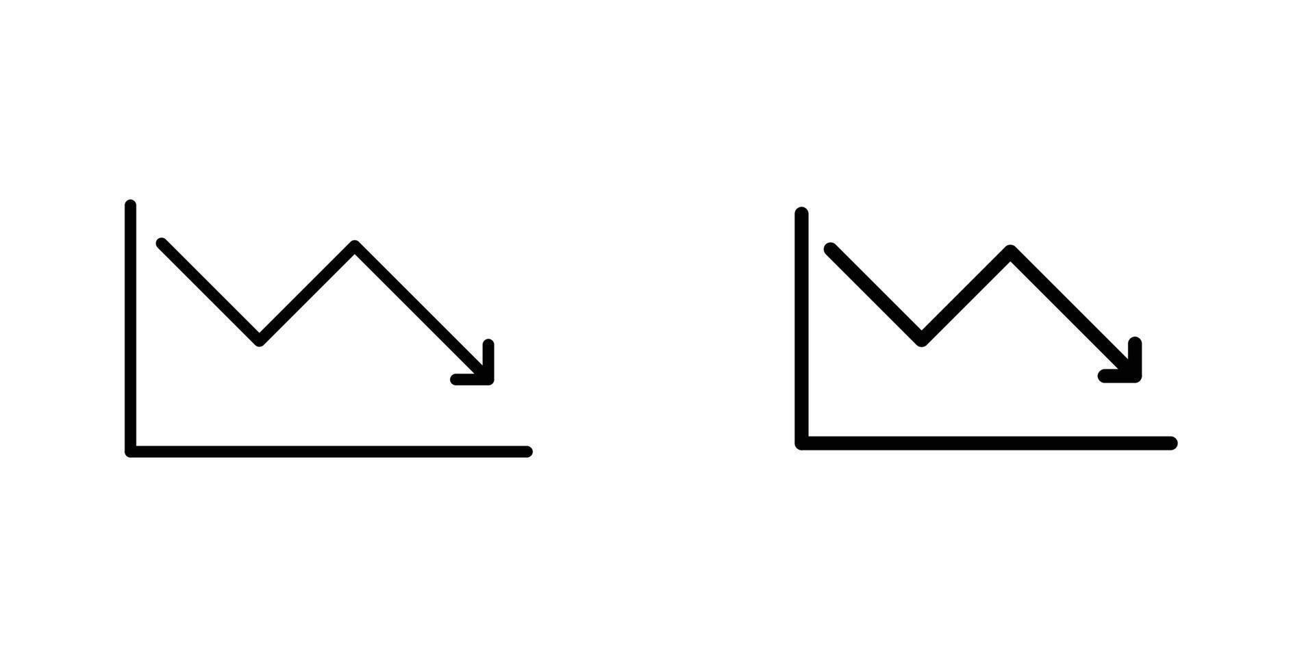 Arrow trend-down flat Icons in line outline and flat solid style on white background 69112296 ...