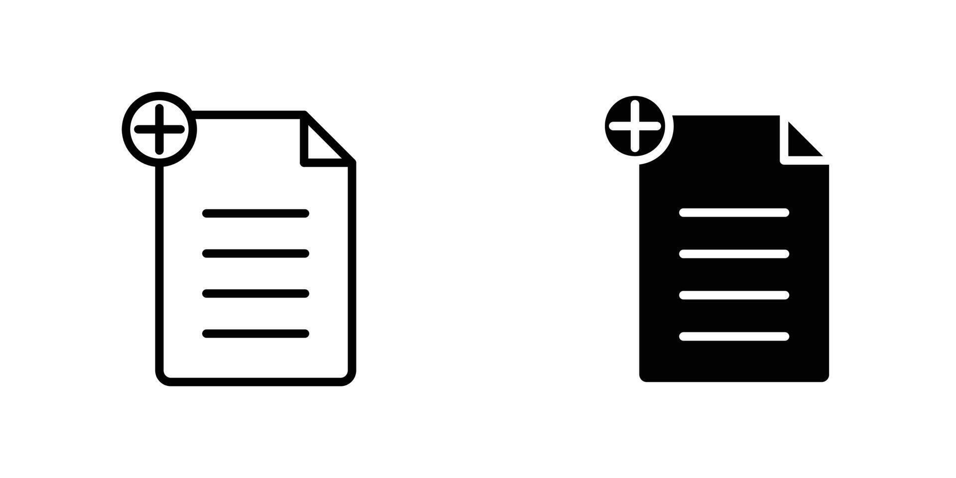 Add document icons. stroke line and black solid icons 69126845 Vector ...