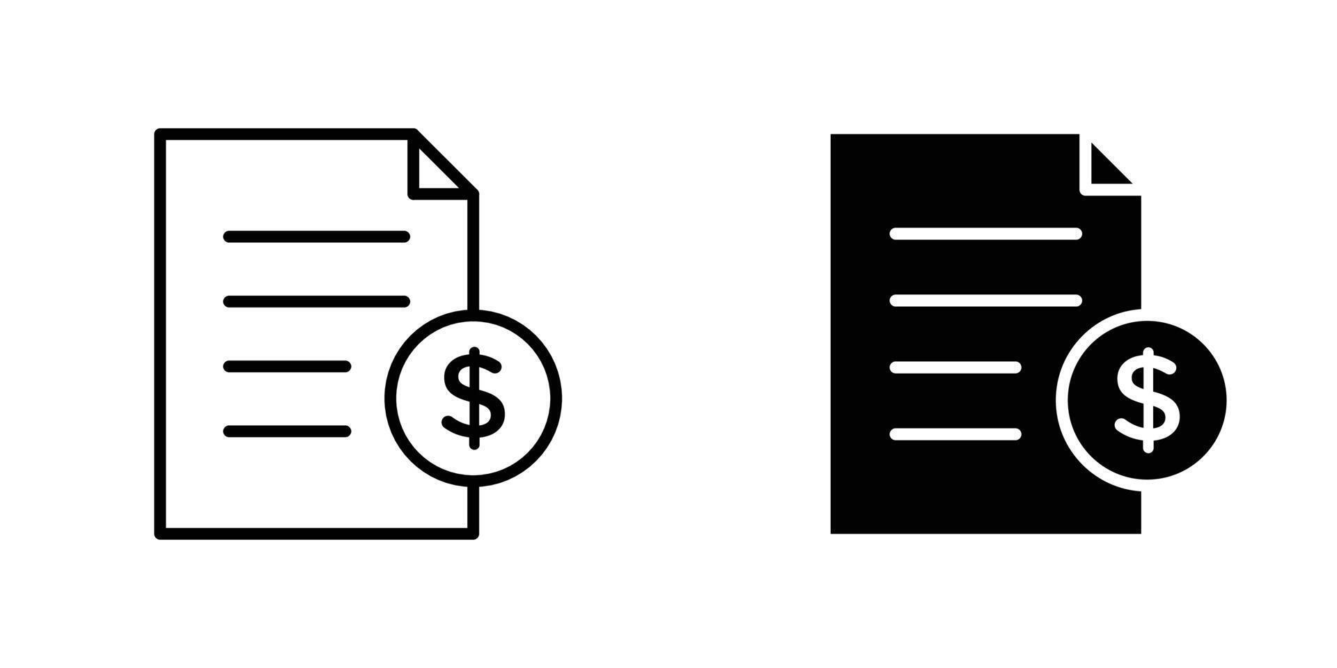 File invoice icons. stroke line and black solid icons 69127071 Vector ...
