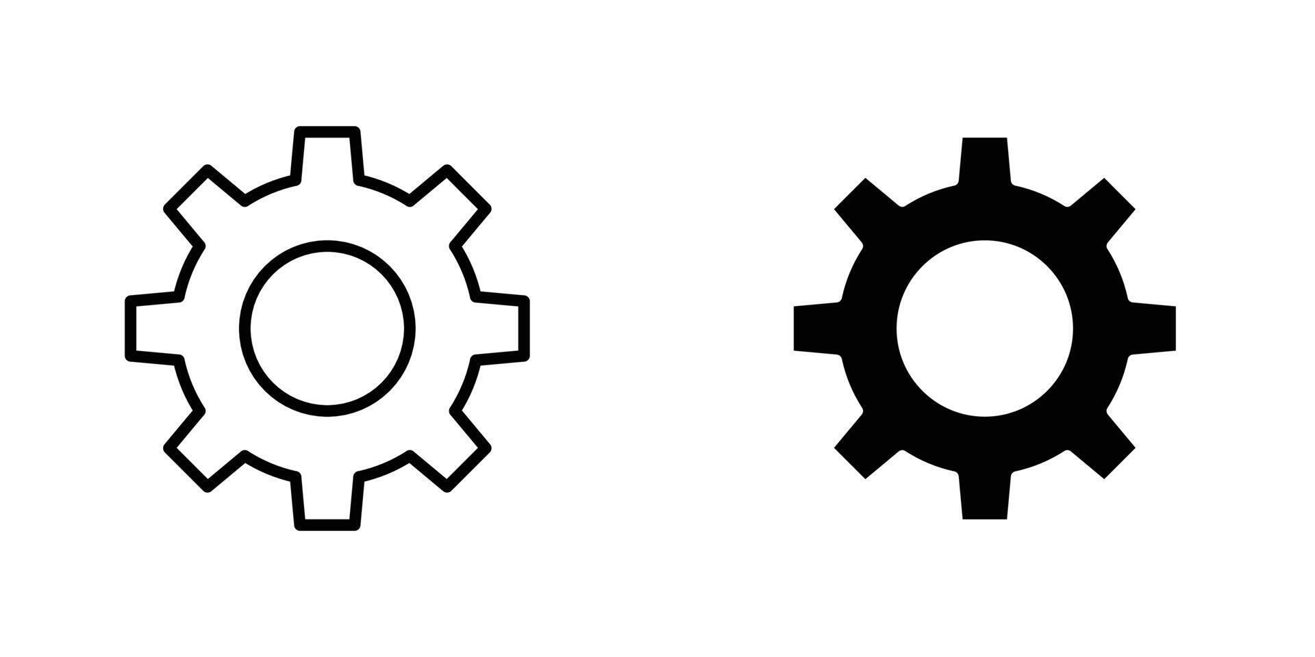 Settings icons. stroke line and black solid icons 69127324 Vector Art ...