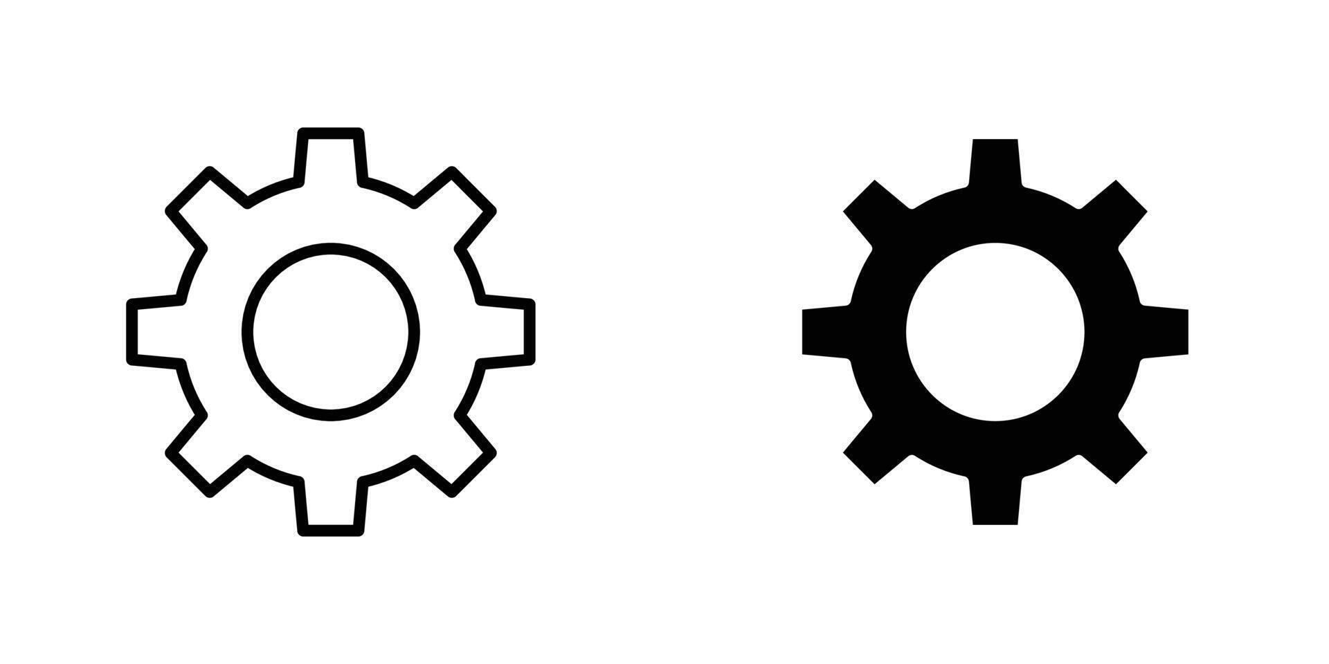 Settings icons. stroke line and black solid icons 69127324 Vector Art ...