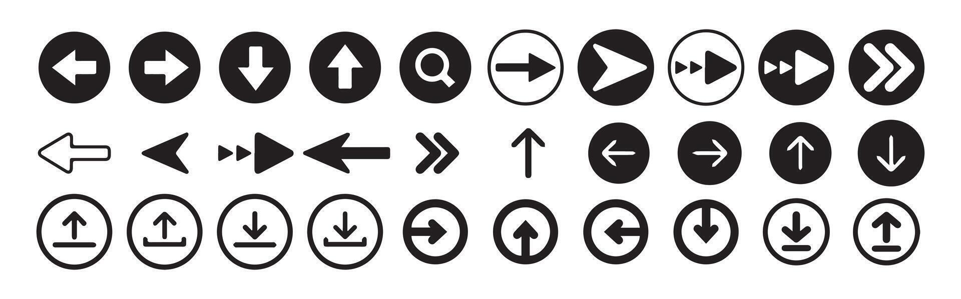 Assorted Navigation Arrow Icons in Flat Design 69311079 Vector Art at ...
