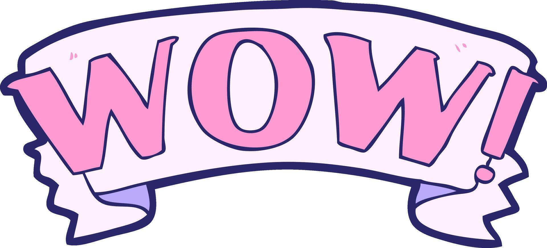 Wow ribbon banner illustration 69316128 Vector Art at Vecteezy