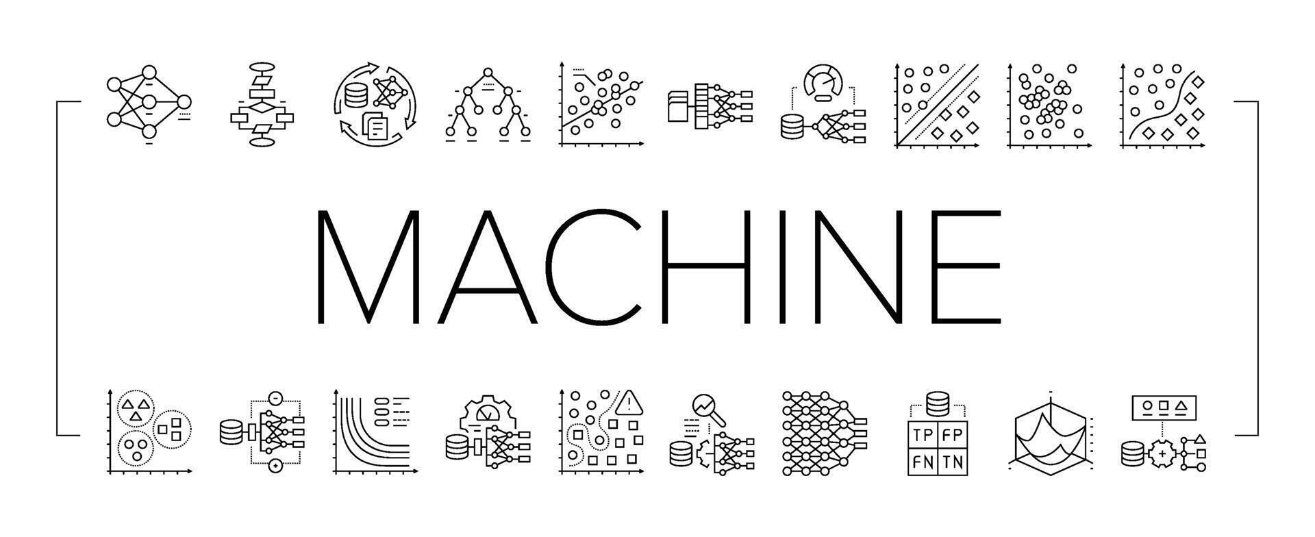 machine learning algorithm model icon set design 69383267 Vector Art at ...