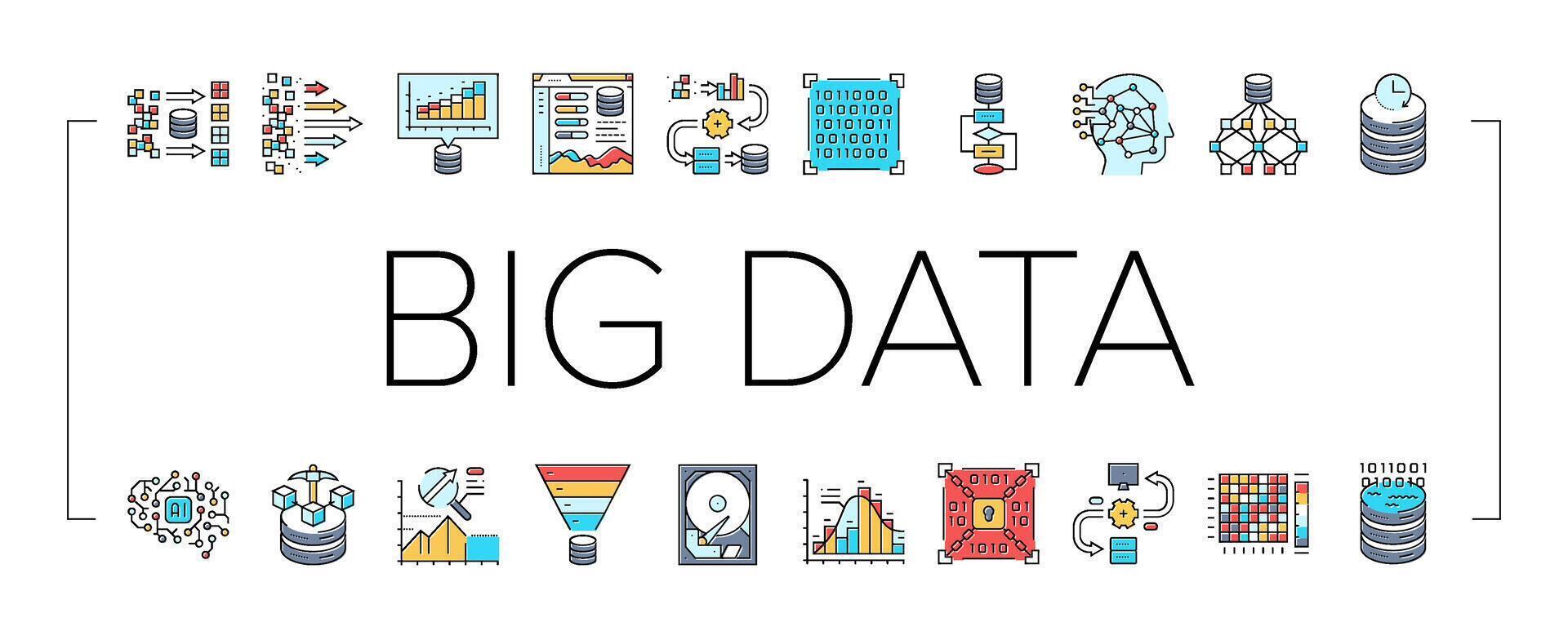 big data analytics hadoop set sign 69383272 Vector Art at Vecteezy