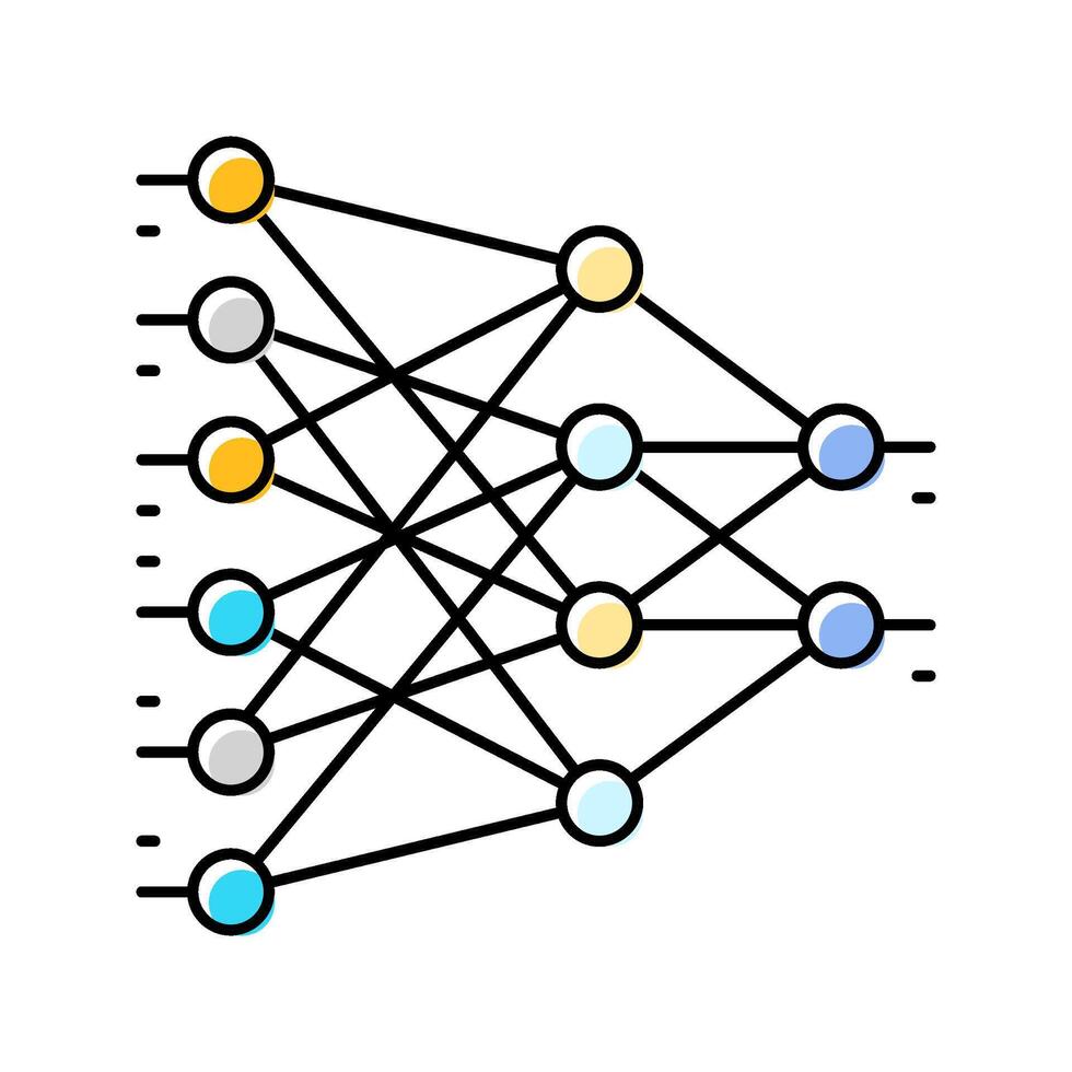 neural network diagram nlp color icon constituent 69388594 Vector Art ...