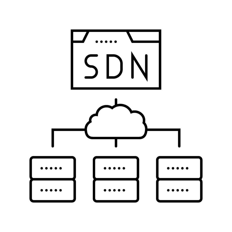 software defined network data center line icon object 69388681 Vector ...