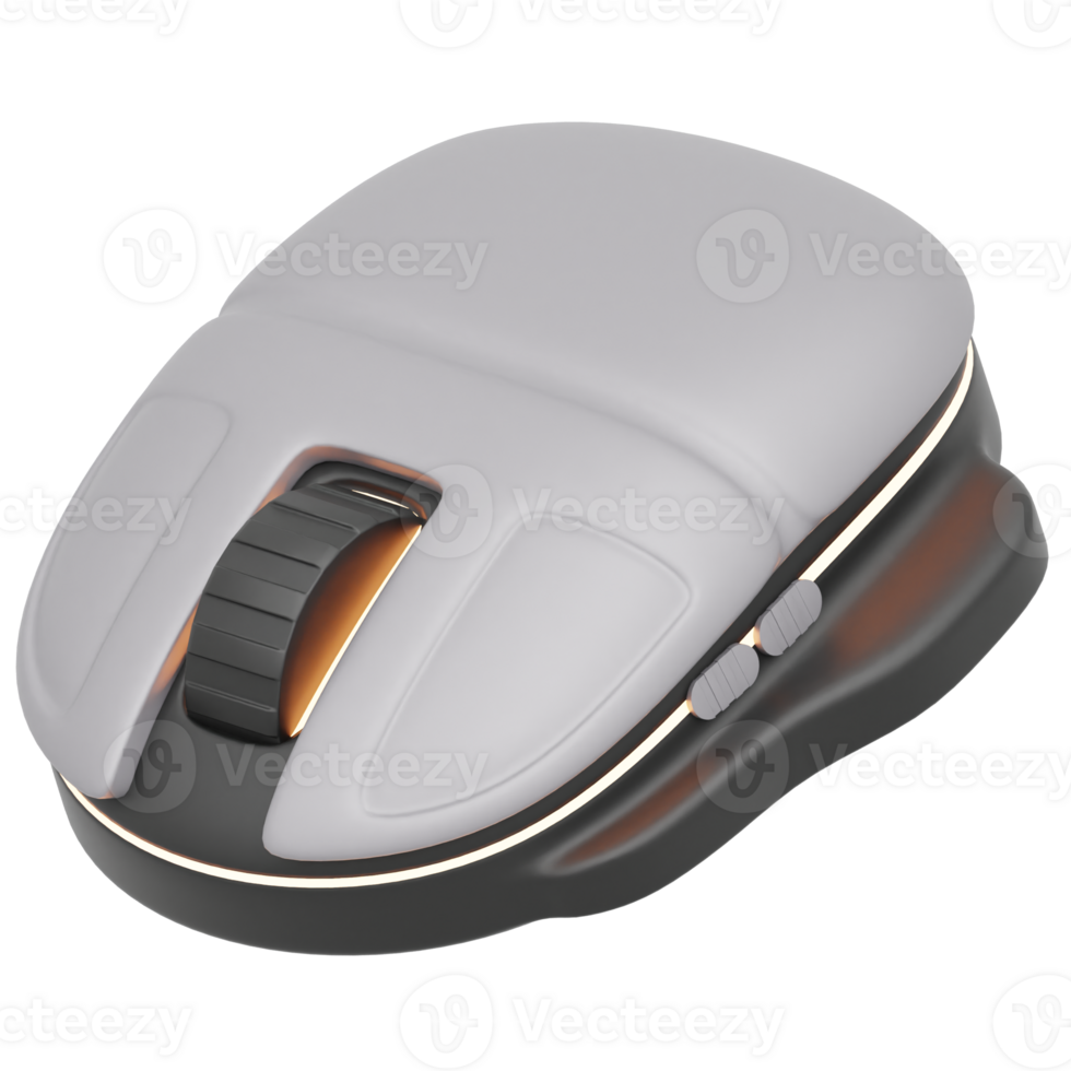 3D Render Ergonomic Wireless Computer Mouse 69444246 PNG