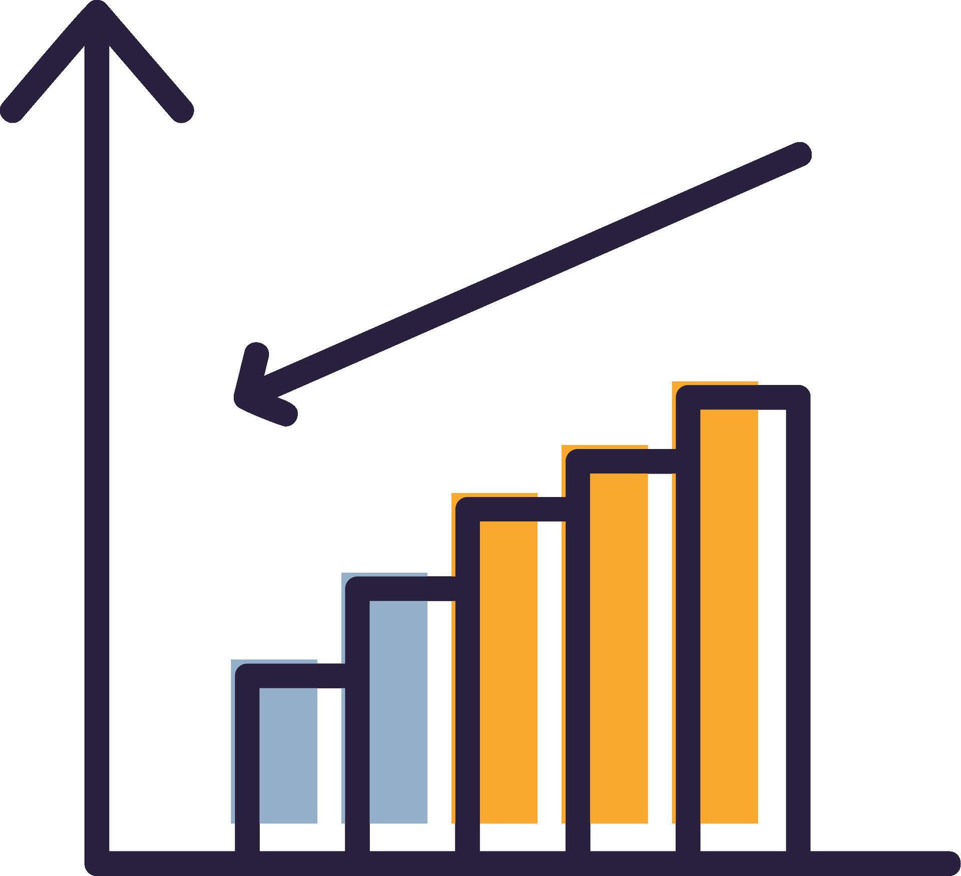 Decrease Icon Decline Reduction Downward Trend Fall 69448608 Vector Art ...