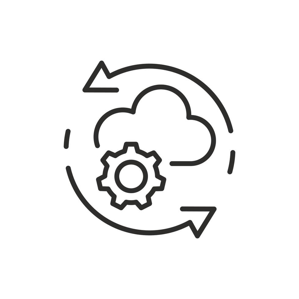 data mining icon, recovery or restoring information, thin line symbol - editable stroke ...