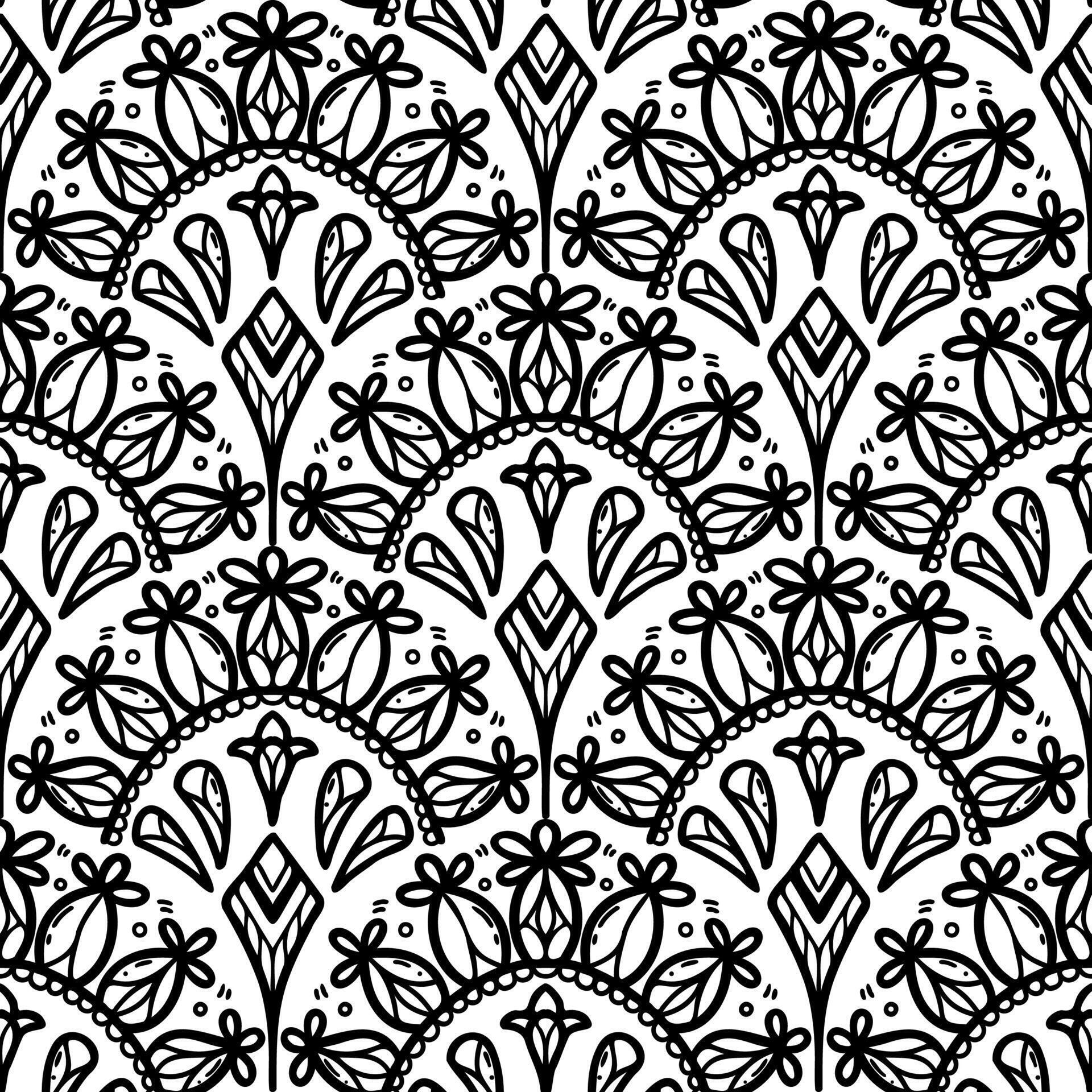 line scribble scallop repeat pattern 69832708 Vector Art at Vecteezy