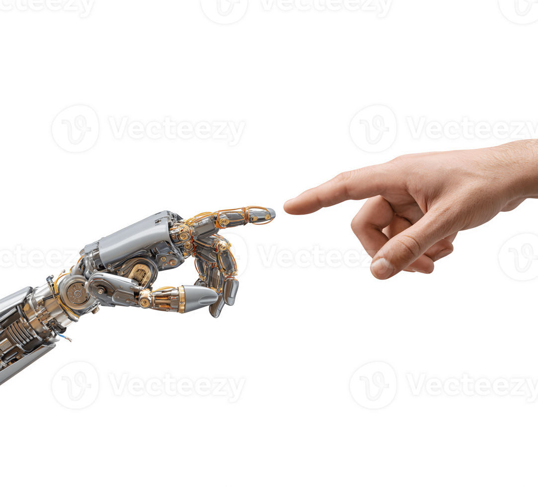 Futuristic Interaction Human and Robot Hands Touching 70052331 PNG