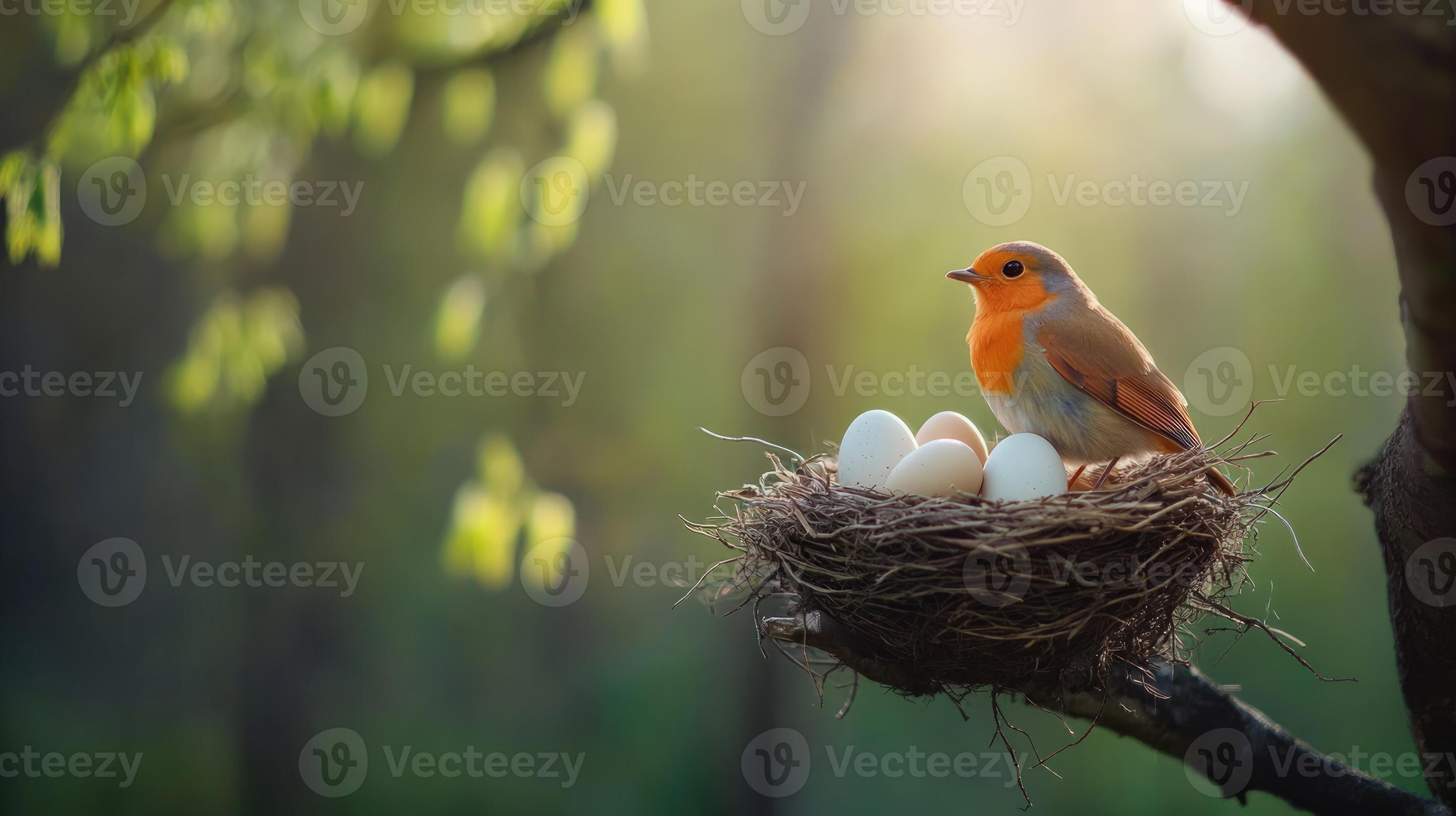 Bird nest with eggs on branch spring wildlife 70111270 Stock Photo at ...