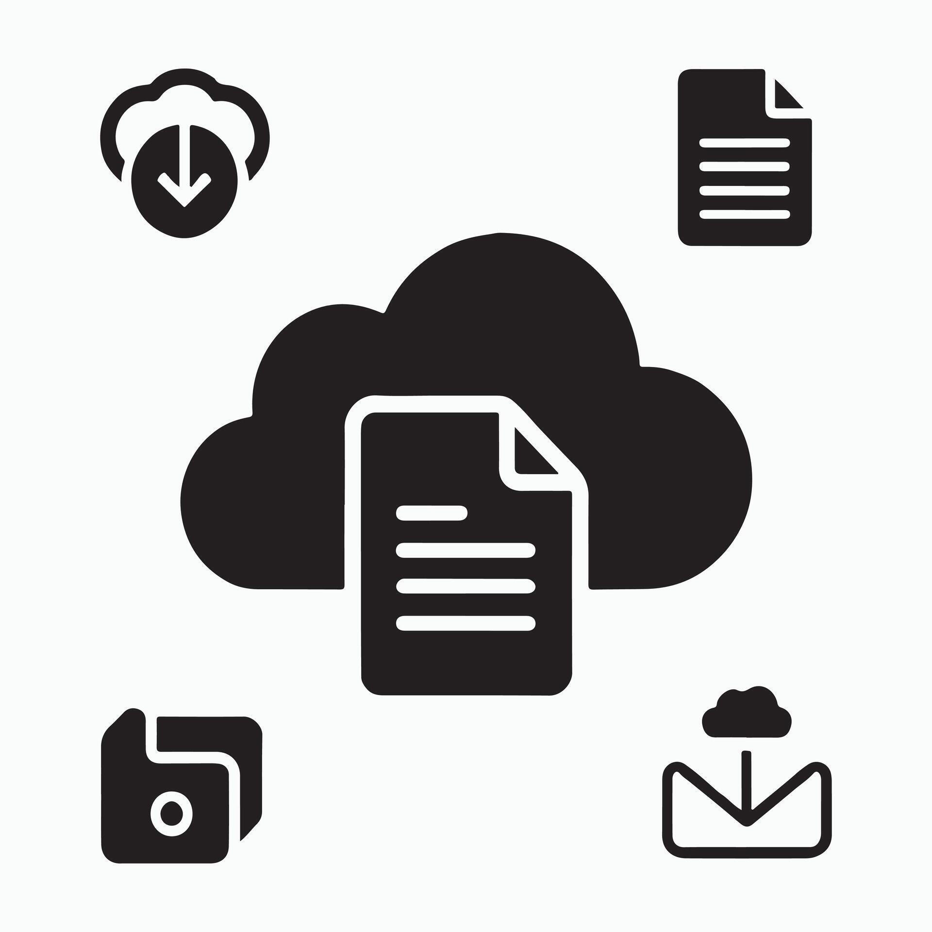 Cloud Document Sync Solid Icons Storage Set 70211242 Vector Art at Vecteezy