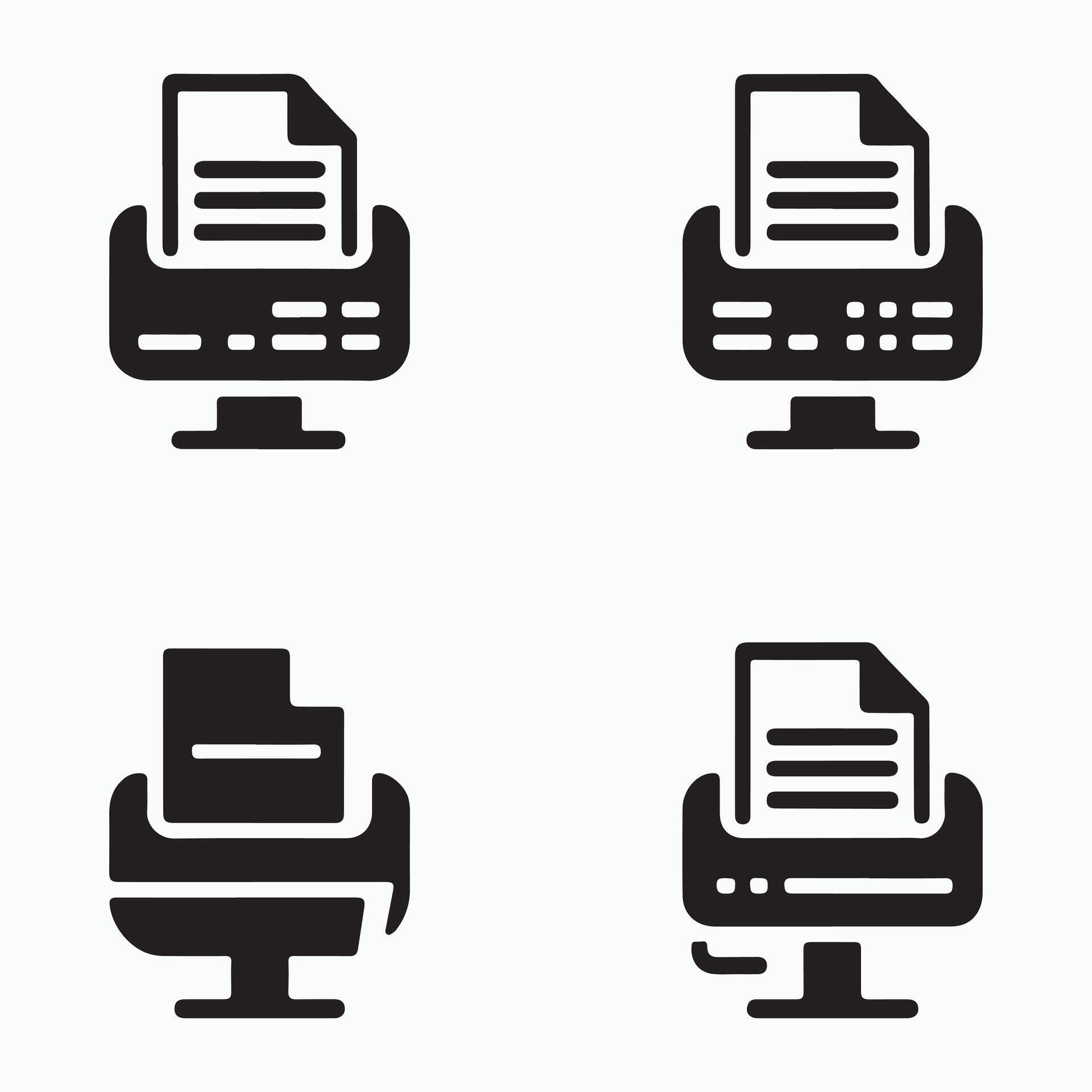 Document Scanner Solid Icons Document Scan Set 70211277 Vector Art at ...