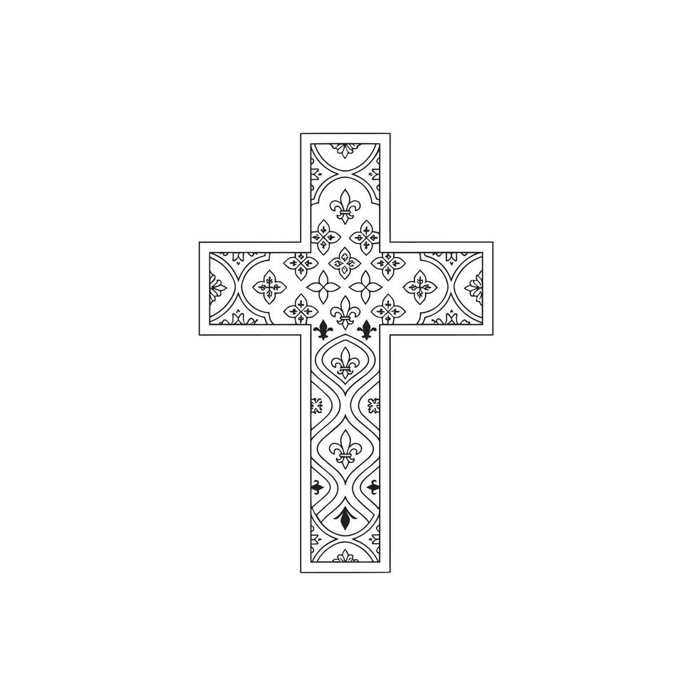 cross shape coloring page