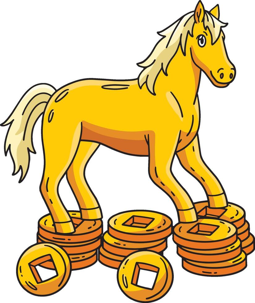 Year of the Horse 2026 on Coins Cartoon Clipart 70513541 Vector Art at ...