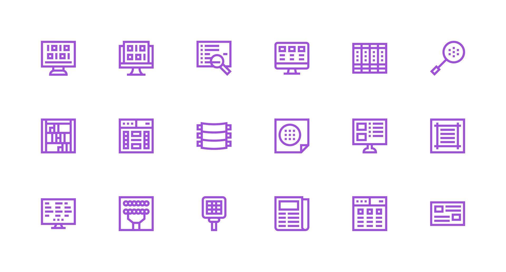 18 Strong Stroke Line Designs for Rows Icons Editable Icon Collection 70553114 Vector Art at ...