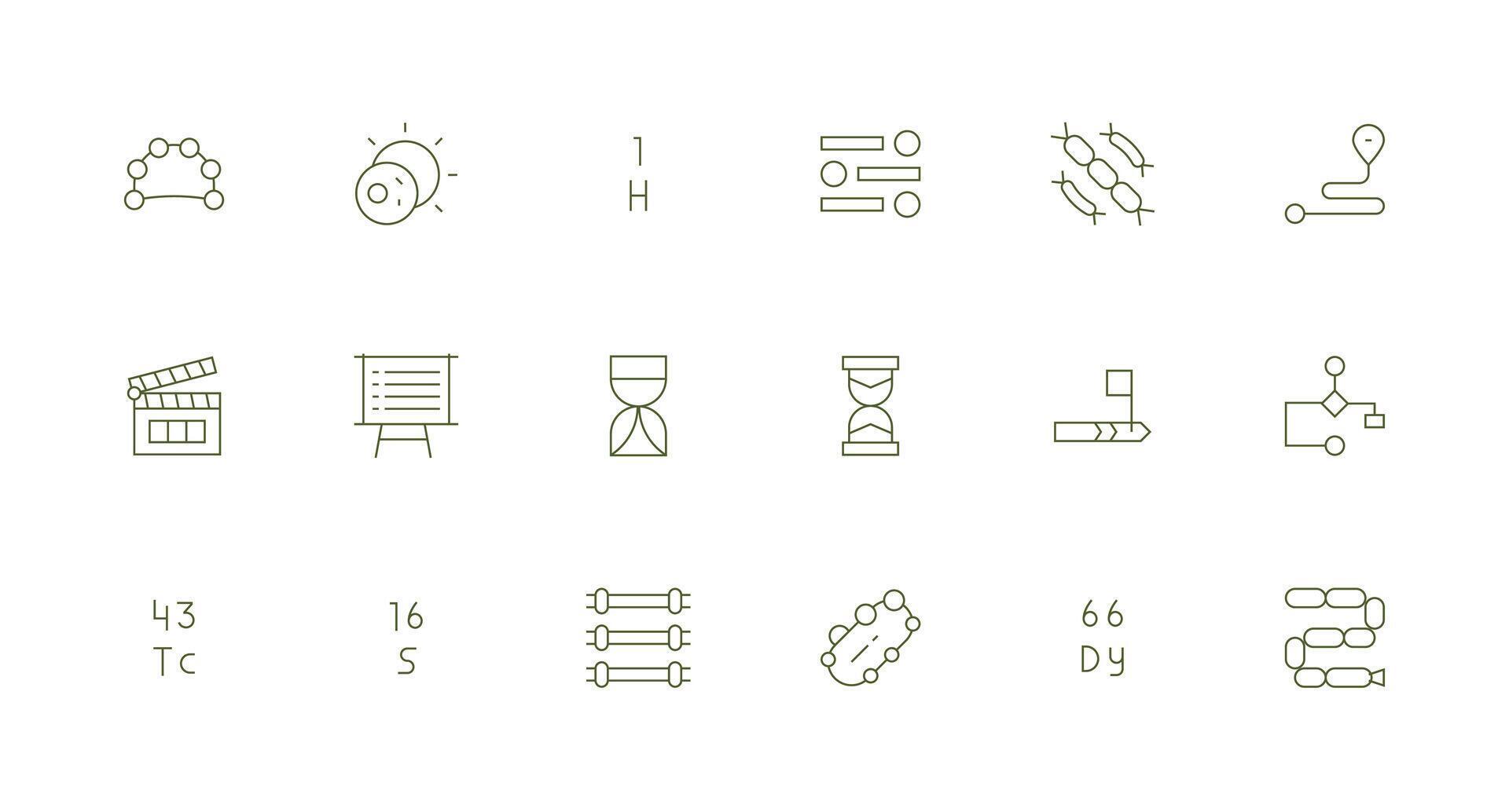 18 Sequence Icons in Minimal Line Aesthetic Flexible Icon System for ...