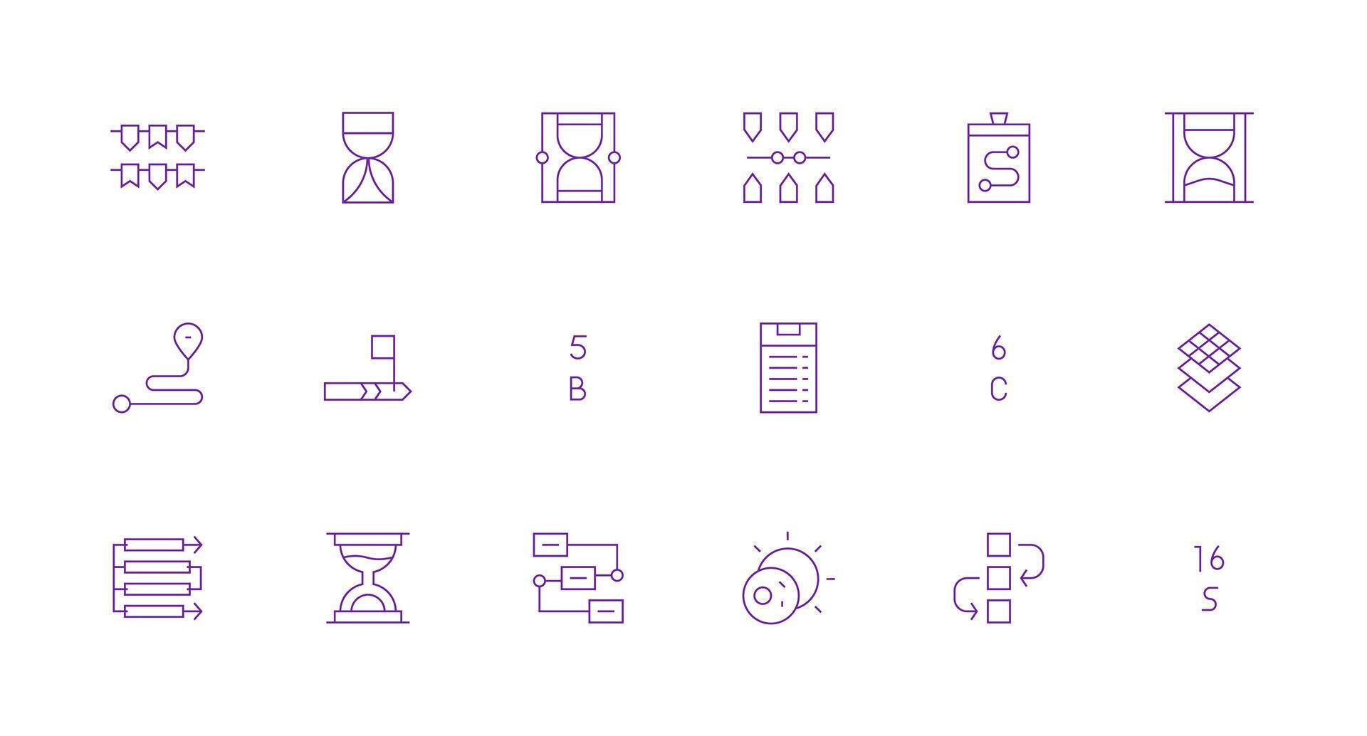 Sequence Icon Collection with 18 Minimal Line Designs Web and App Icon ...
