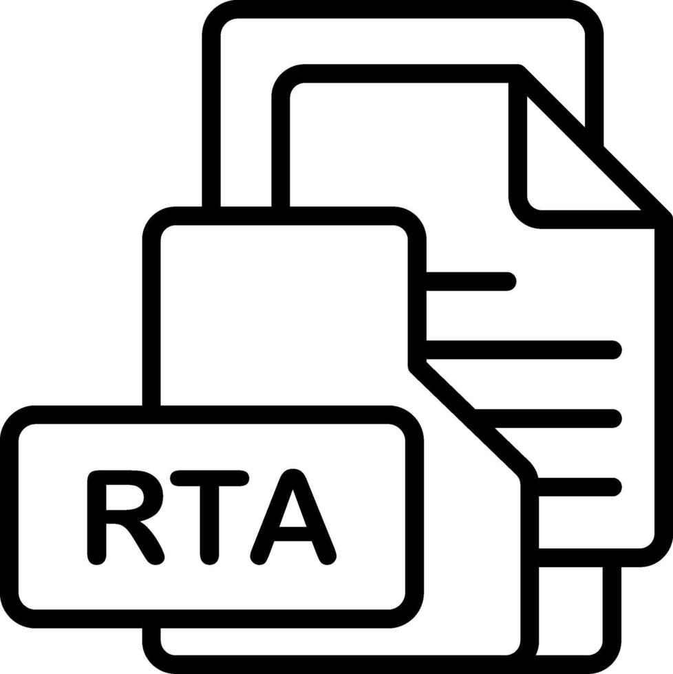 RTA File Format Folder Icon Outline Style Design 70644933 Vector Art at ...