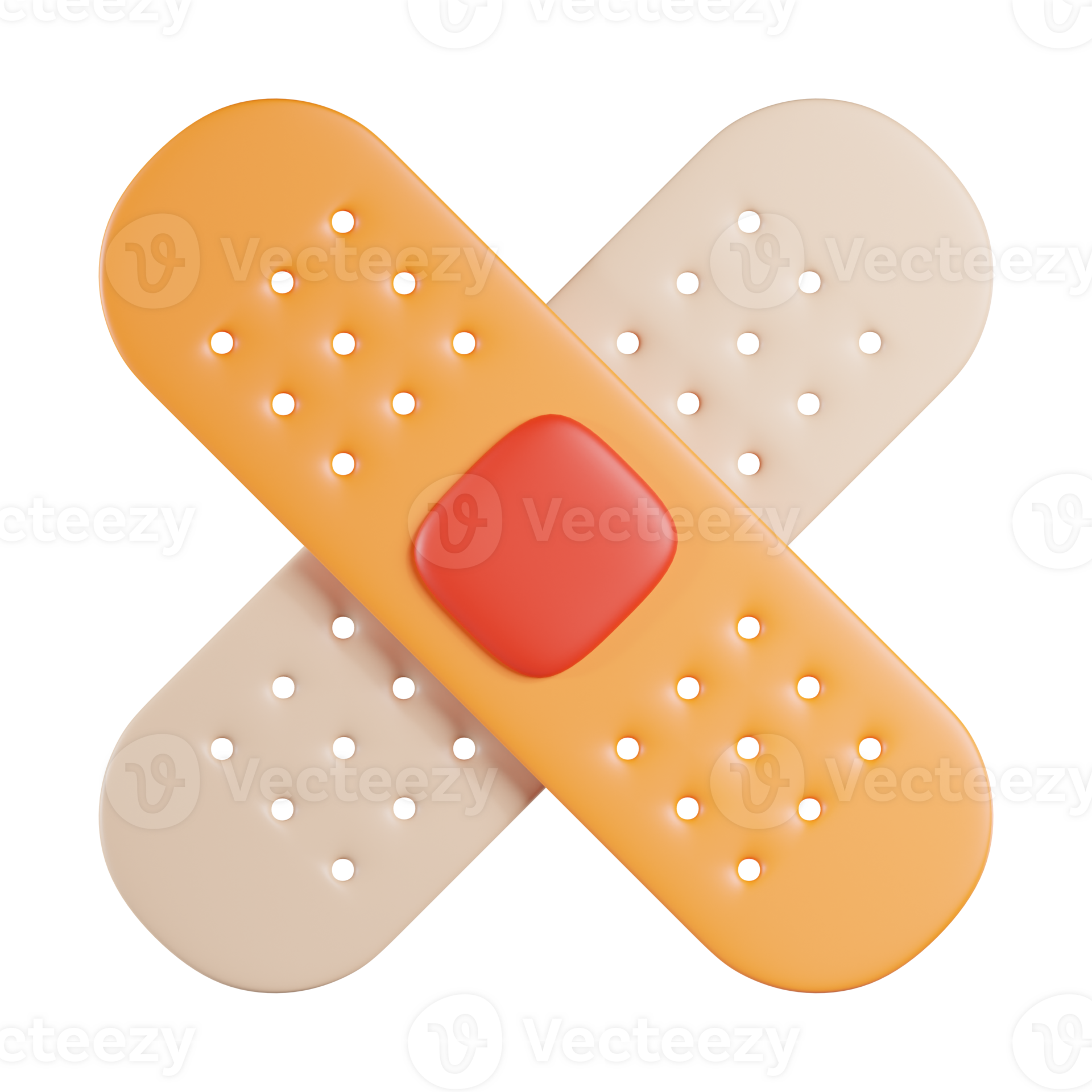 3D Icon of Two Crossed Band-Aids 70650892 PNG