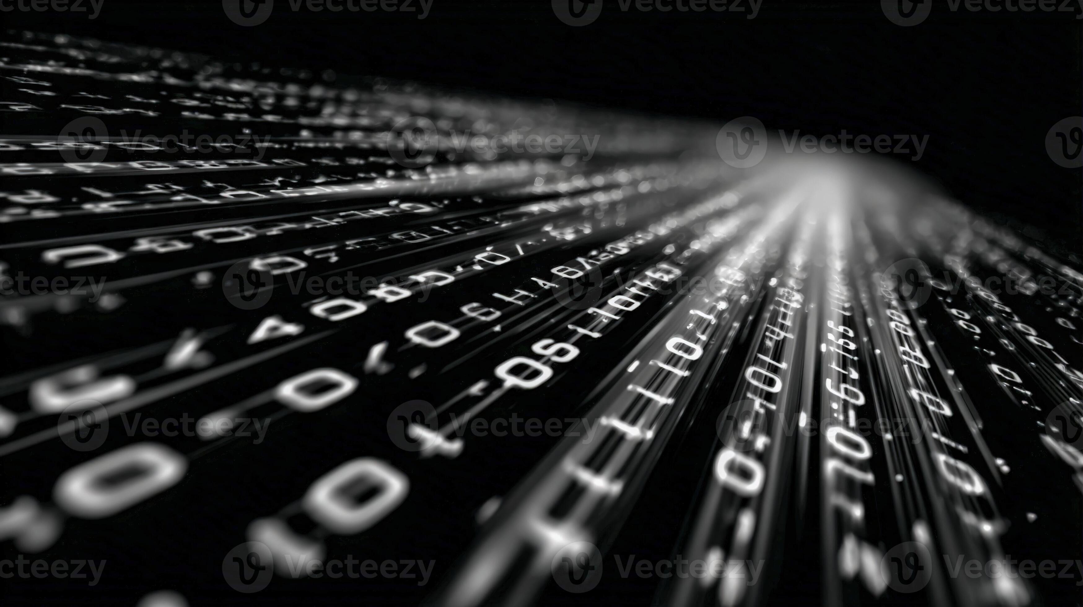 Abstract Digital Data Stream Binary Code Visualization for Technology ...