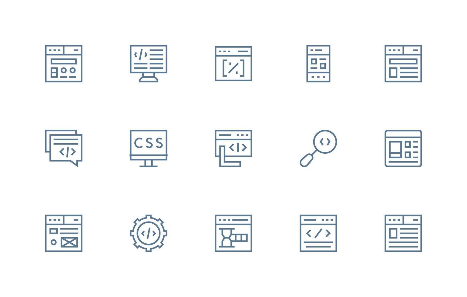 15 Regular Line Designs for Css Icons Multi-Purpose Icon Set 70761566 ...