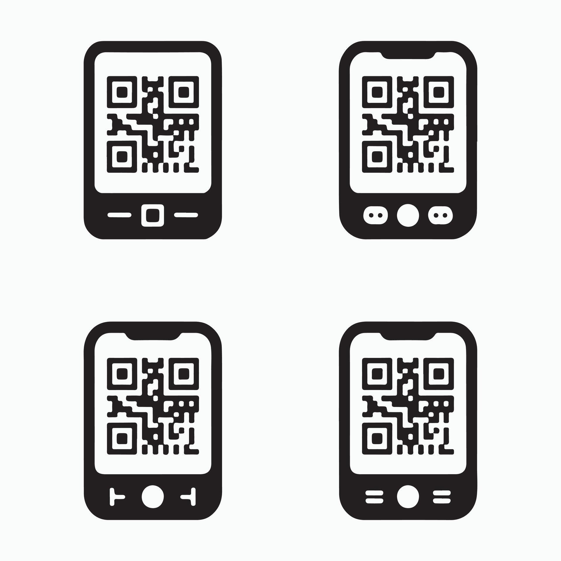 QR code reader solid icons bundle 70765825 Vector Art at Vecteezy