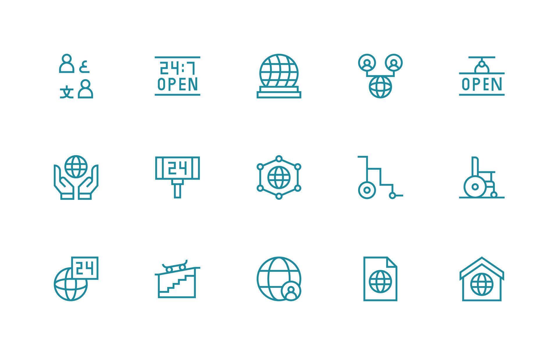 15 Regular Line Designs for Accessibility Icons Simplified Icon Pack for Visual Tools 70767672 ...