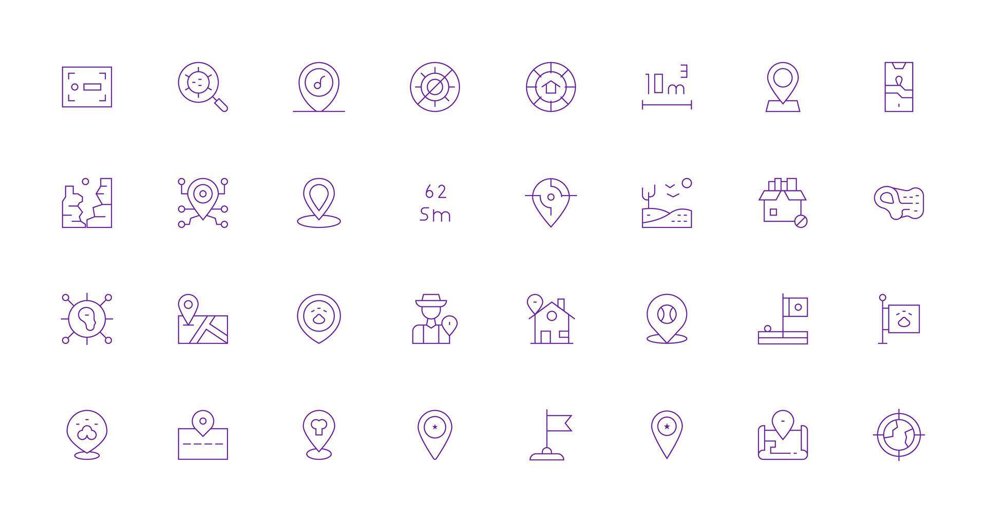 Thin Line Style Area Icons with 32 Vectors Well-Structured Icons for Creative Use 70769492 ...