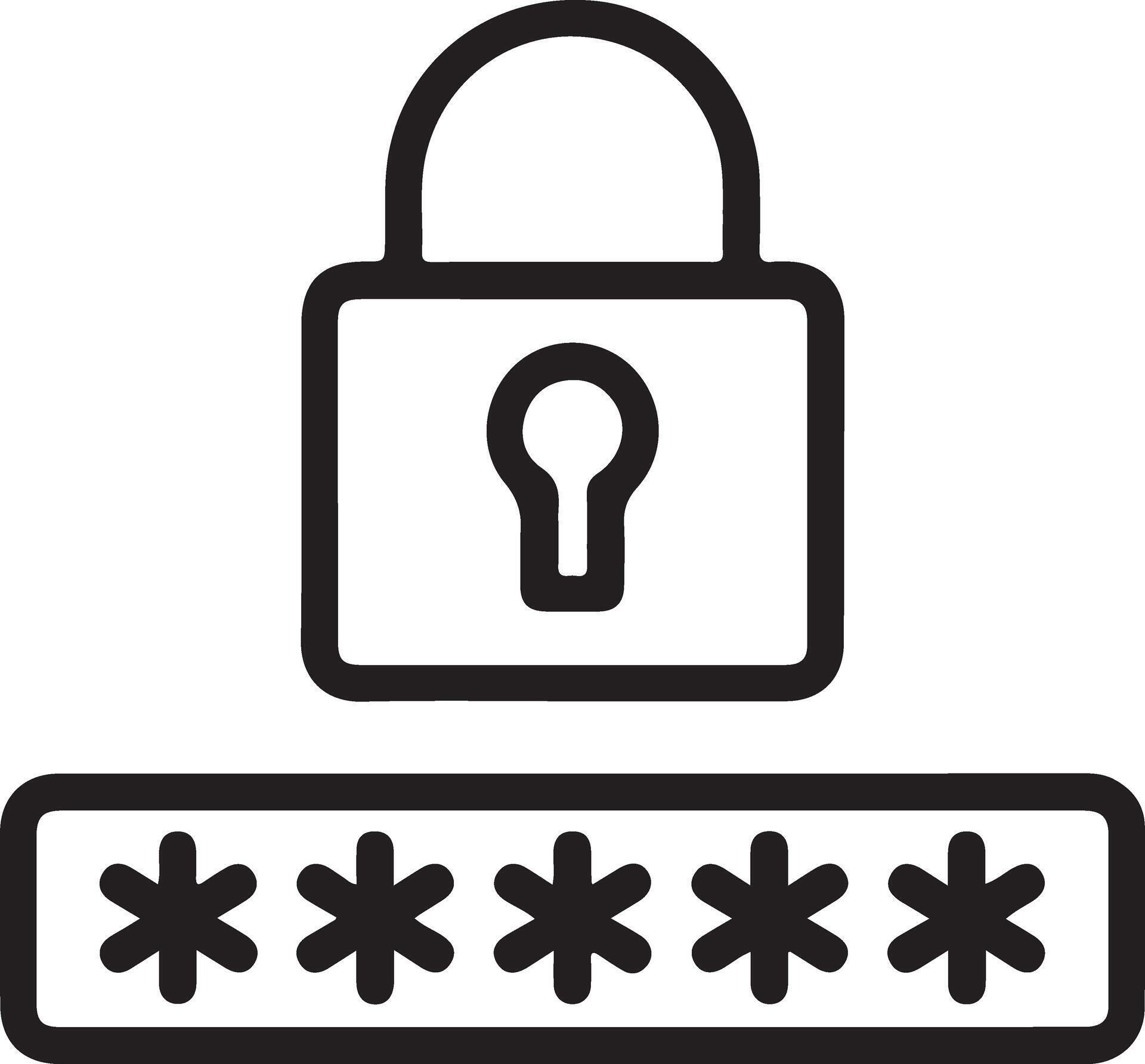 Security icon of a padlock and password input field 70793152 Vector Art ...