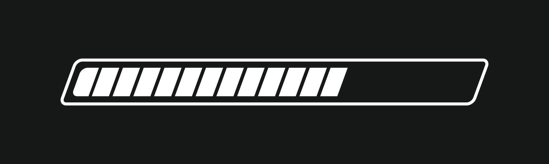 White segmented progress bar on a dark background. The slanted design ...
