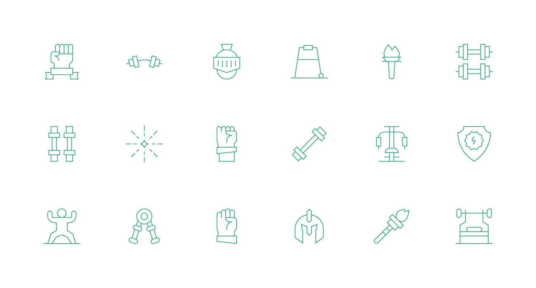 Minimal Line Style Strength Icons with 18 Vectors Functional Icon ...
