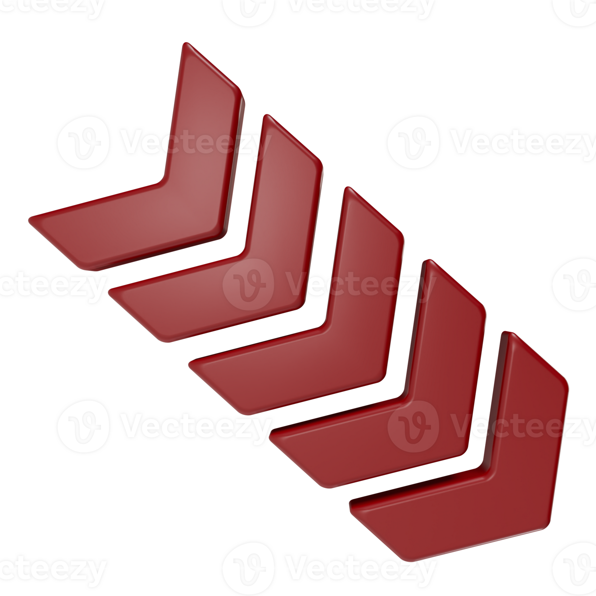 3d render Red arrows pointing downward, symbolizing decline, decrease, negative trend, loss, or ...